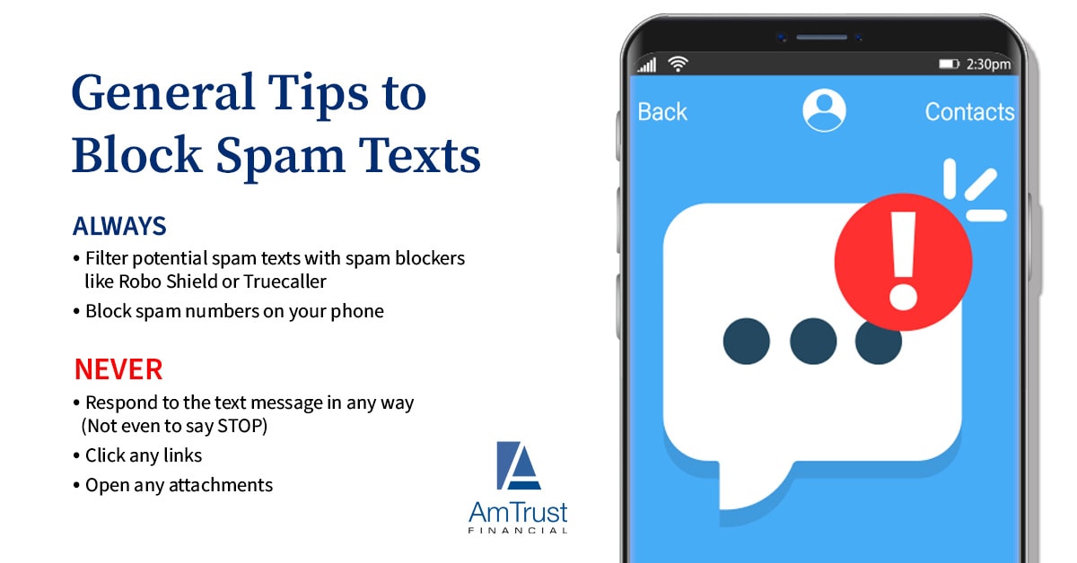 Smishing, Spam Texts & Text Scams | AmTrust Insurance
